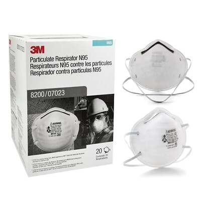 3M 8200 N95 Disposable Particulate Protective Sanding Grinding ...