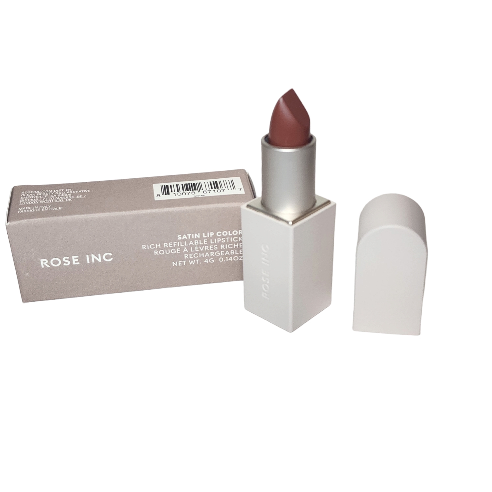 Rose Inc Satin Lip Color Rich Refillable Lipstick GRACEFUL Golden Brown ...