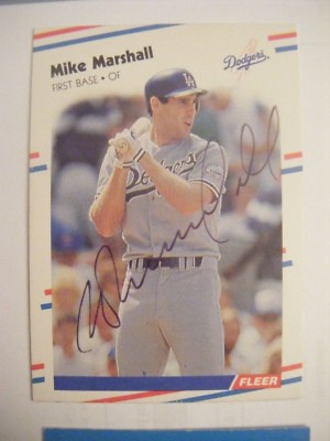 MIKE MARSHALL signed DODGERS 1988 Fleer baseball card AUTO #522 ...