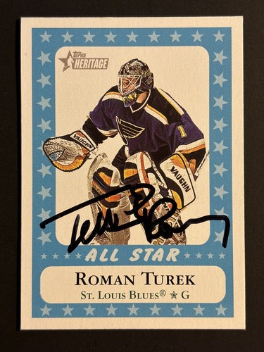 ROMAN TUREK ST. LOUIS BLUES 2001 TOPPS ALL-STAR #227 AUTOGRAPHED HOCKEY ...