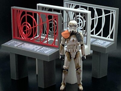 CUSTOM STAR WARS TACTICAL SCREEN COMPUTER for 3.75 FIGURE DIORAMA (C32 ...