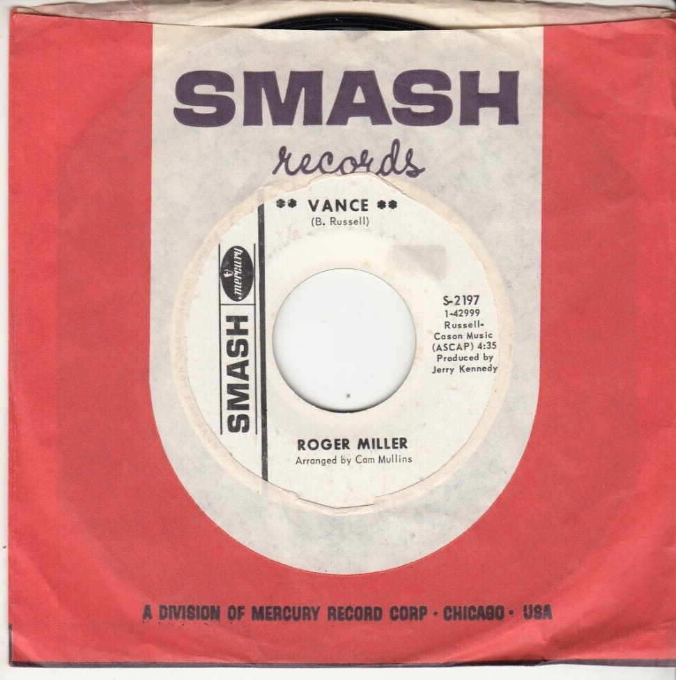 ROGER MILLER - VANCE - PROMO SMASH RECORDS 45 - GREAT SHAPE | eBay