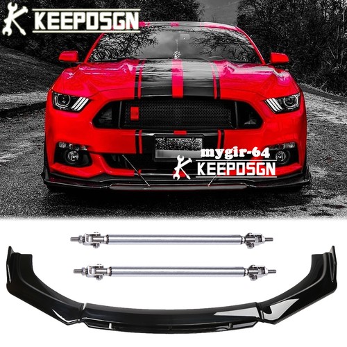 For Ford Mustang Shelby GT500 Front Bumper Lip Splitter Spoiler w/ 2x ...