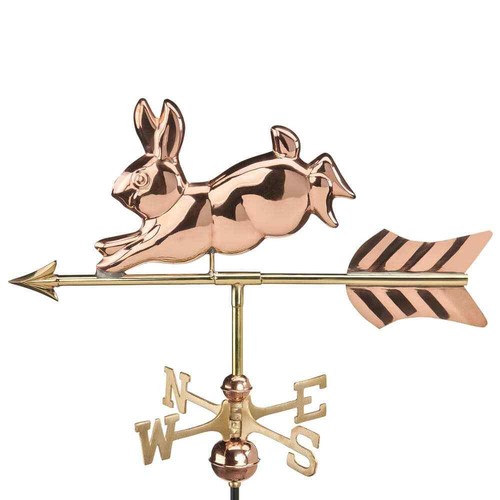 USA, Copper Rabbit Garden Weathervane w/ Pole, Decorative & Functional ...