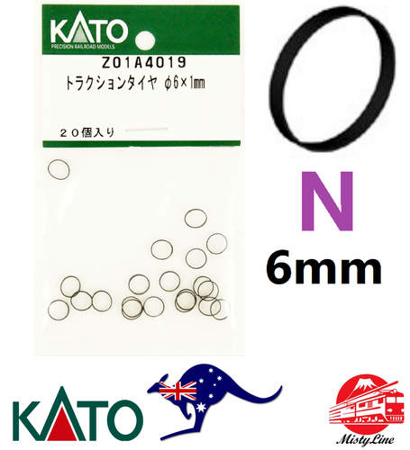 KATO Z01A4019 Traction Tyers Ø 6mm x 1 mm (20 Psc) Model Train (N scale ...