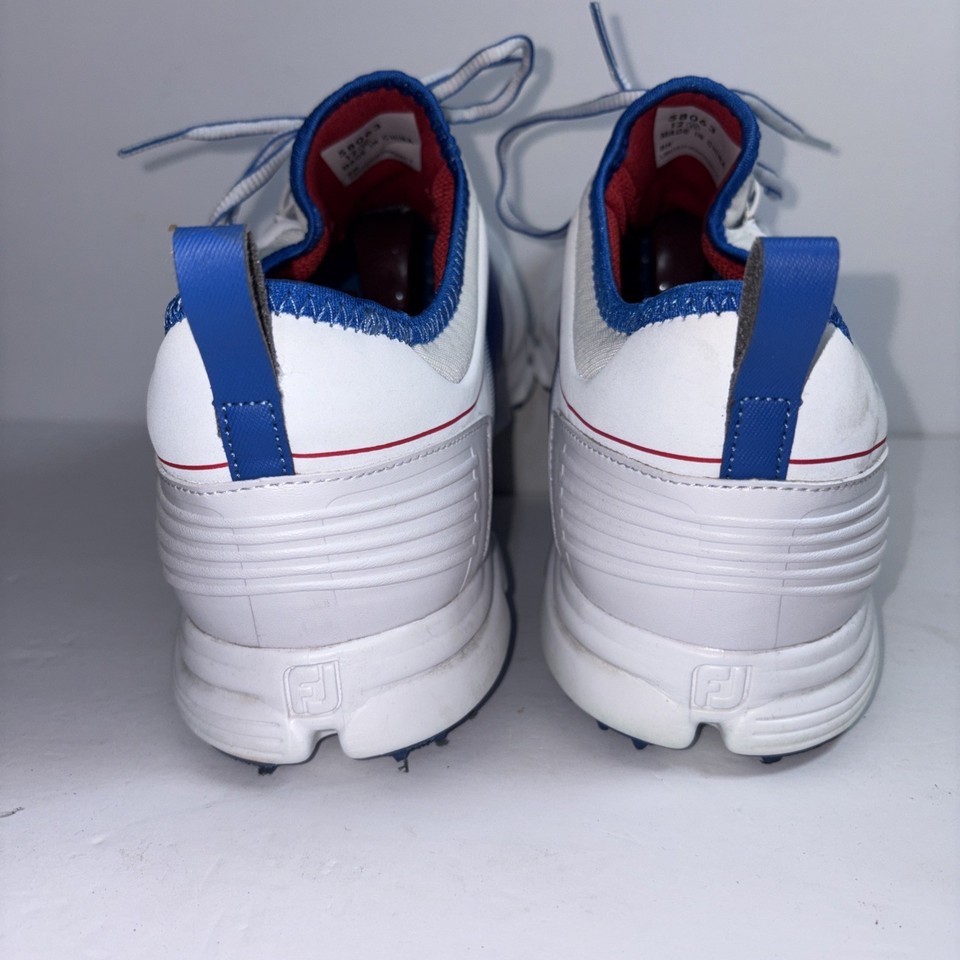 Footjoy SuperLites XP Golf Shoes Size 12W White Blue 58063 Golf shoe ...