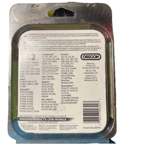 Oregon S62 18" Chainsaw Chain, 62 Drive Links, 3/8" Pitch, 0.050" Gauge ...