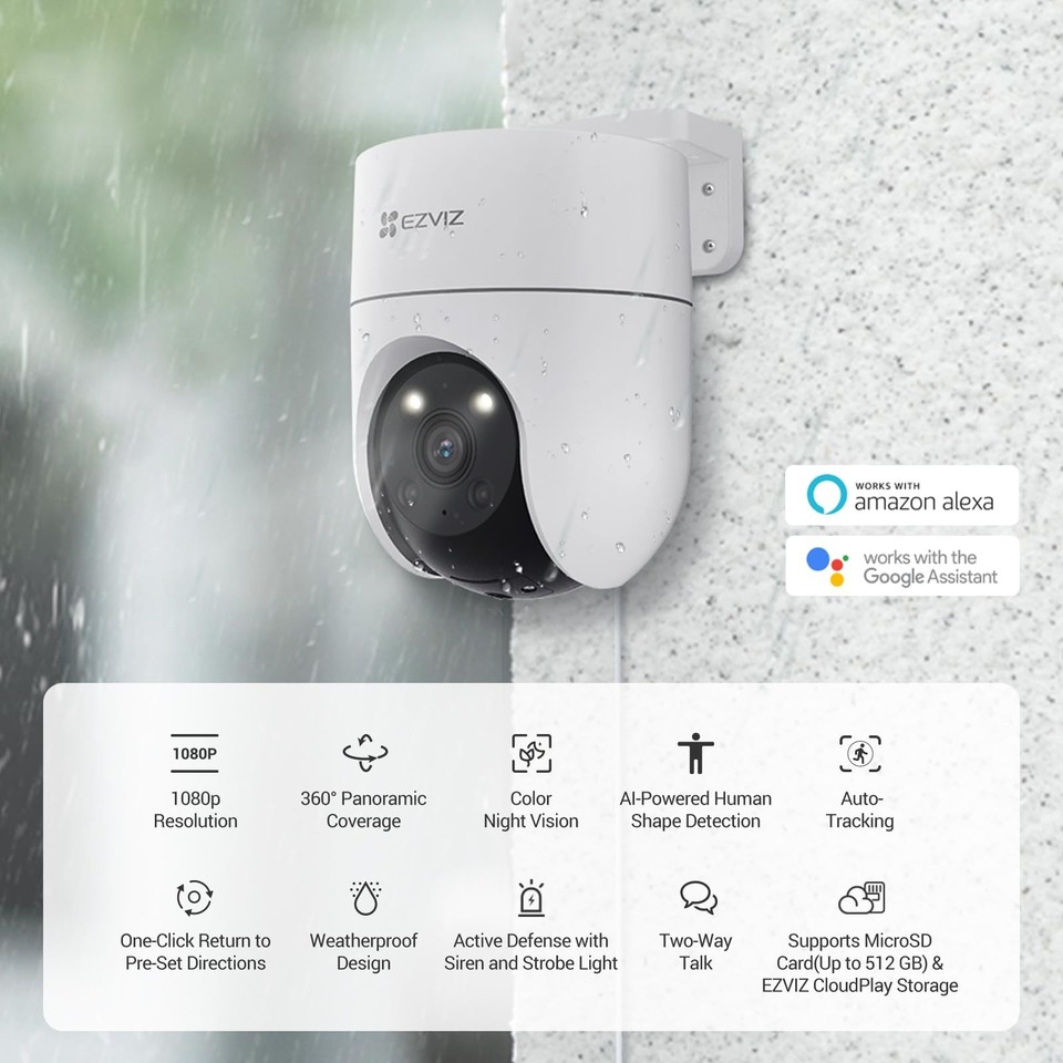 360° Security Camera Outdoor with Auto-Tracking, WiFi Surveillance ...