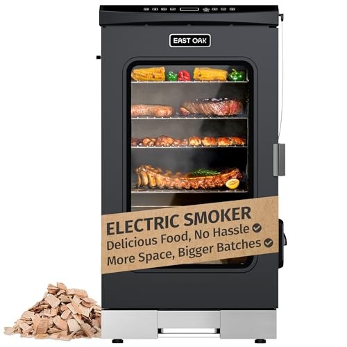 30" Electric Smoker, Outdoor Smoker with 30“ Smoker w/ window, Night ...