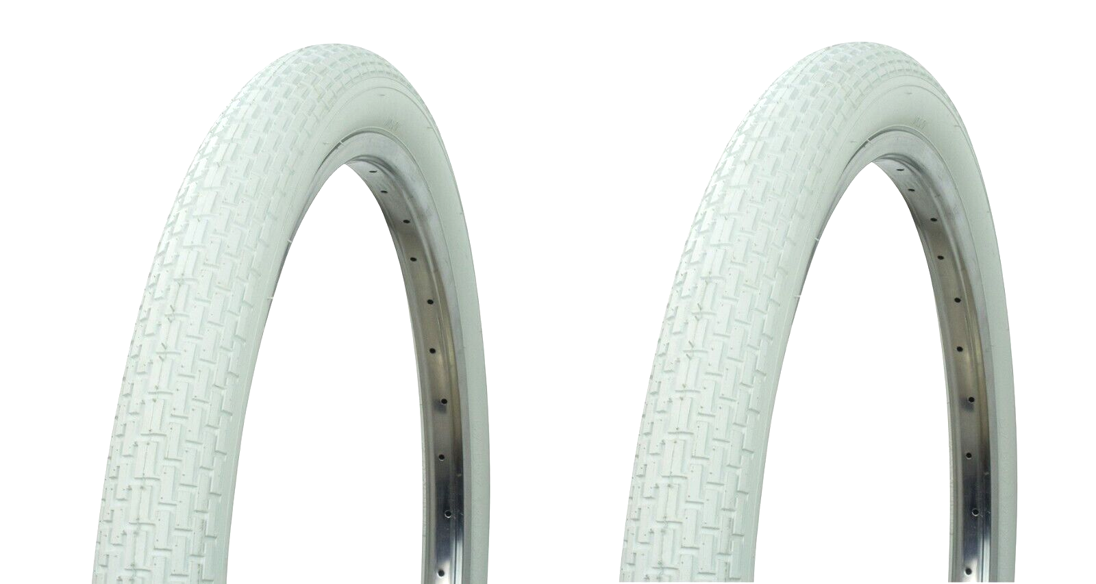 PAIR of White BICYCLE TIRES 26" X 2.125 Classic Brick Pattern Cruiser ...