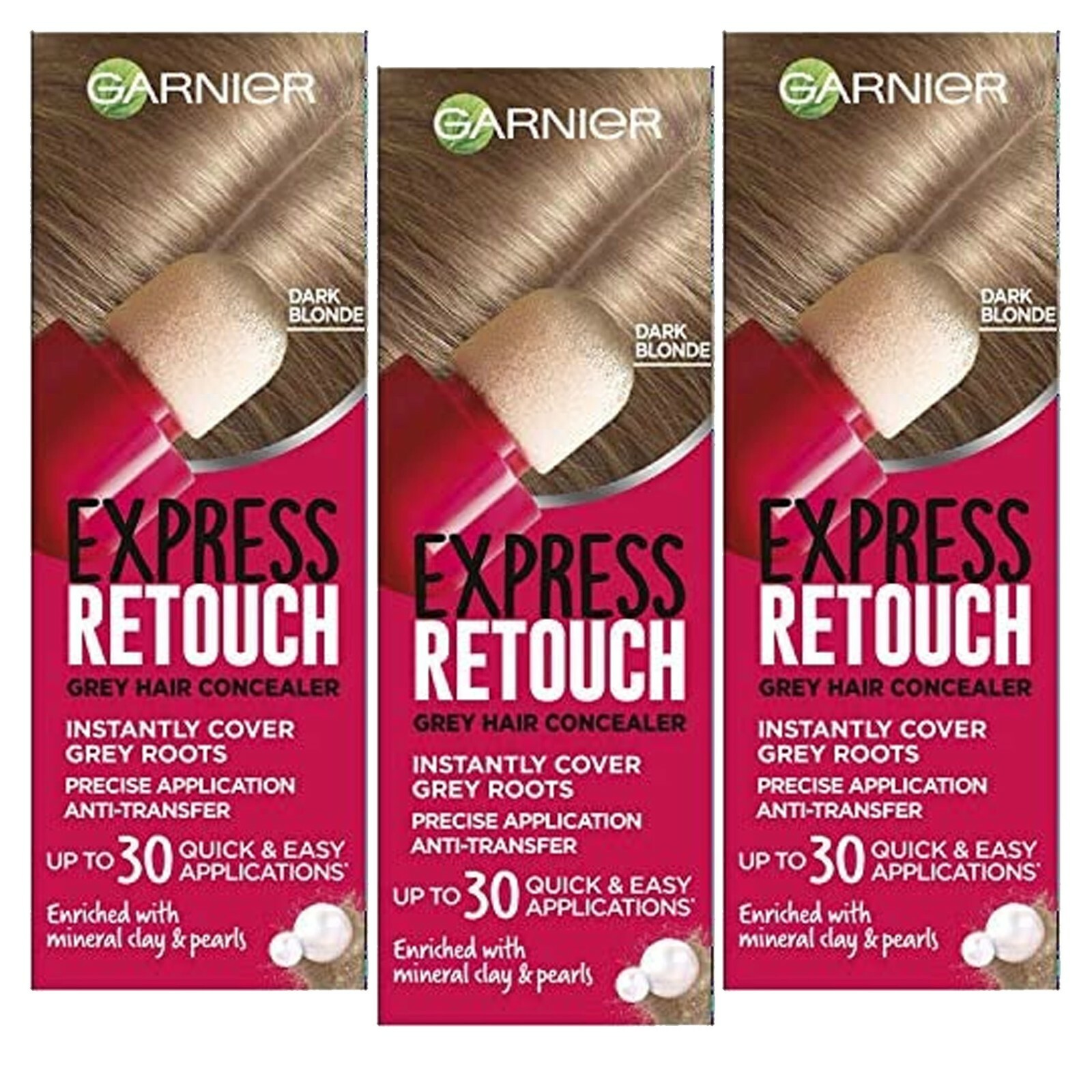 3 PACK Garnier Express Retouch Grey Hair Concealer Root Touch Up ...