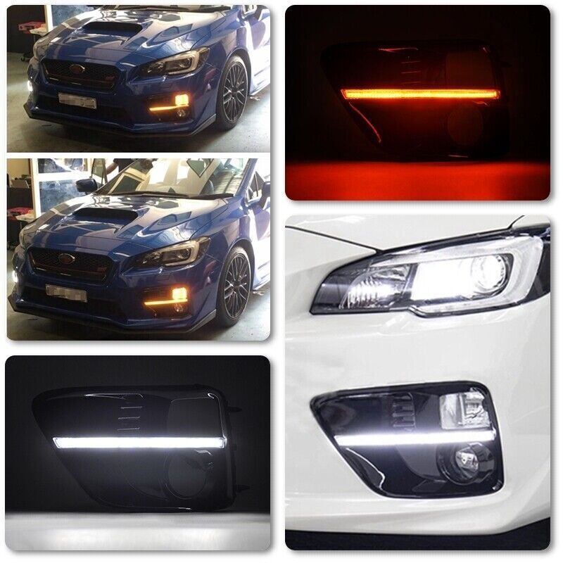 LED Switchback DRL Bumper Bezel Turn Signal Lights S4 For 15-17 Subaru ...