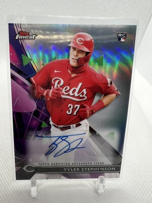 2021 topps finest tyler stephenson on card autograph rookie auto rc #fa ...
