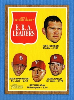 2011 Topps Heritage #56 Roy Halladay/Adam Wainwright/Josh Johnson ...