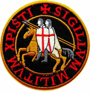 KNIGHTS TEMPLAR SEAL iron-on PATCH embroidered CRUSADES BLACK 4" LARGE ...