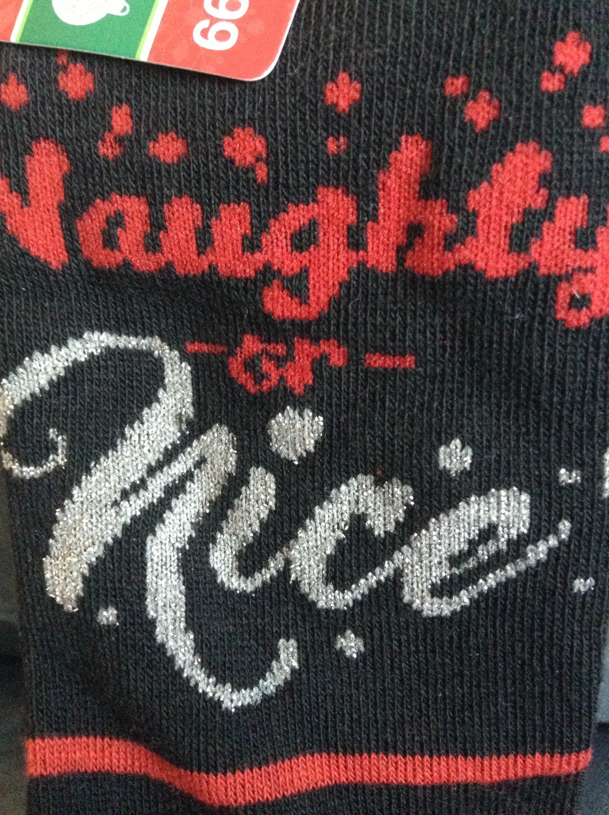 CVS MERRY BRIGHT CHRISTMAS NAUGHTY NICE CREW SOCKS 1 PAIR FITS WOMEN'S ...