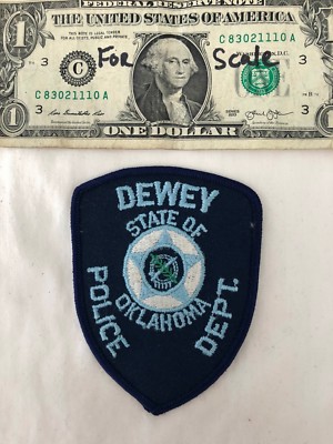 Dewey Oklahoma Police Patch Un-sewn great shape Oklahoma Patches (Hard ...