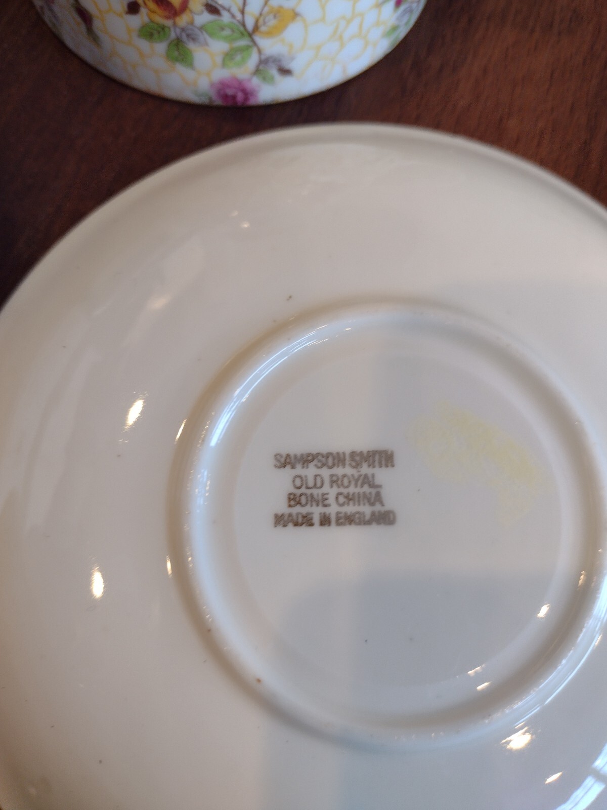 Vintage Sampson Smith Yellow Pink Cabbage Rose Old Royal Tea Cup Saucer England | eBay