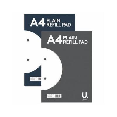 A4 Plain Refill Pad - 160 Page Paper Notepad Notebook Sidebound Single ...
