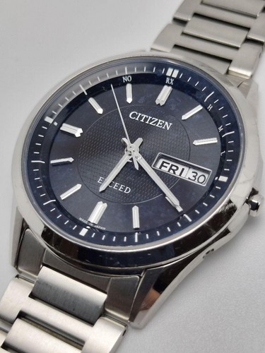 Citizen Exceed H100 Titanium Solar Radio Watch Day Display Used | eBay