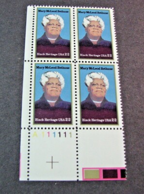 US Plate Block Stamp Scott# 2137 Mary McLeod Bethune 1985 MNH H254 | eBay