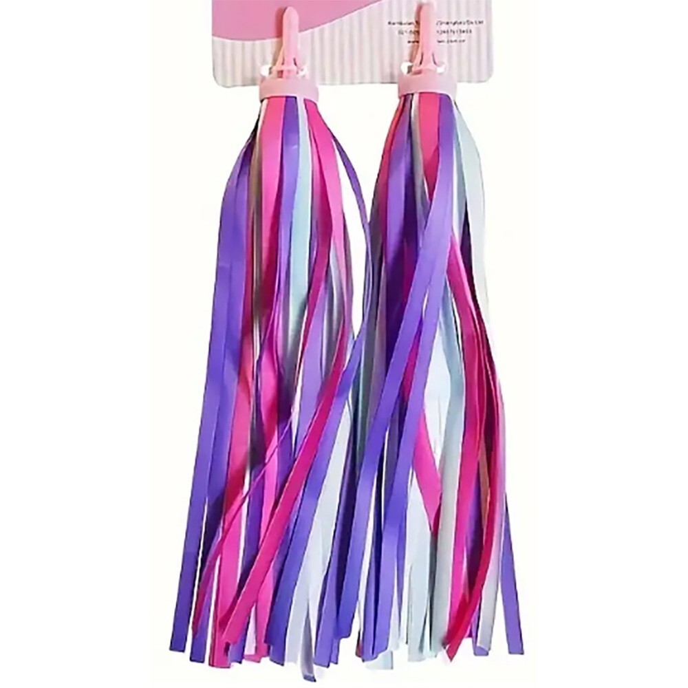 Bicycle Handlebar Streamers (Style 2)- 1 Pair - Purple, Pink, White ...