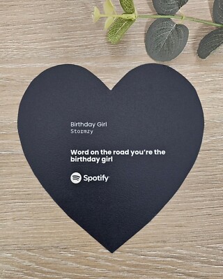 Stormzy Lyrics Birthday Girl edible Cake Topper for heart cake on icing ...