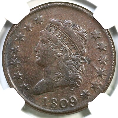 1809 S-280 R-2 NGC AU Details Classic Head Large Cent Coin 1c | eBay