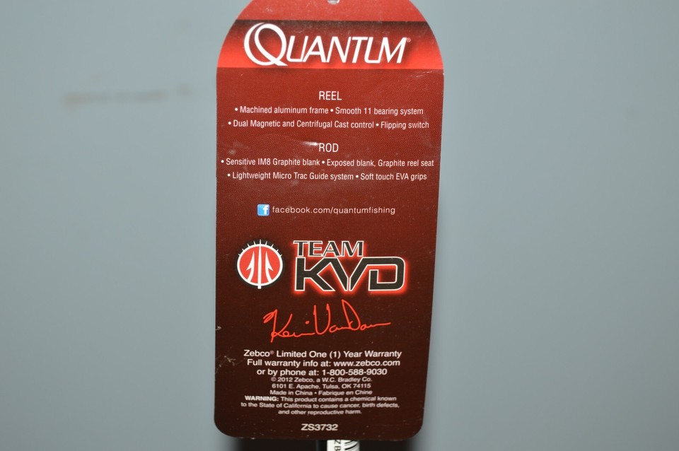 quantum team kvd baitcast rod reel combo 11 bearing 7.0:1 burner 6' 10 ...