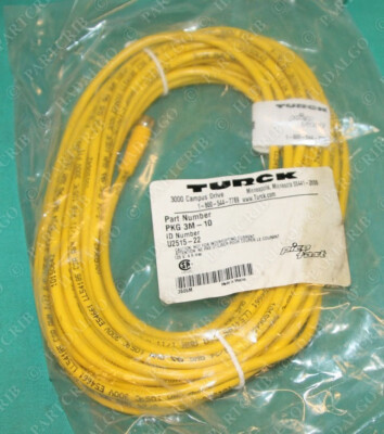 Turck PKG 3M-10 Pico Fast Quick Connect Cable U2515-22 wire yellow cord ...