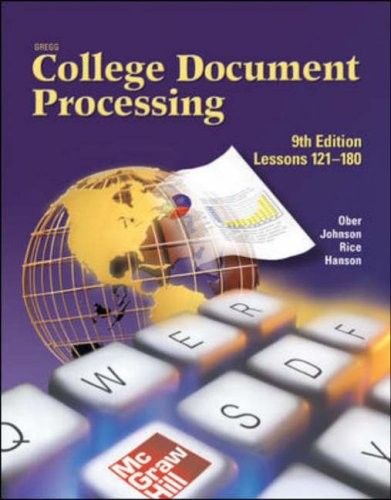 Gregg College Keyboarding and Document Processing (GDP), Lessons 121 ...