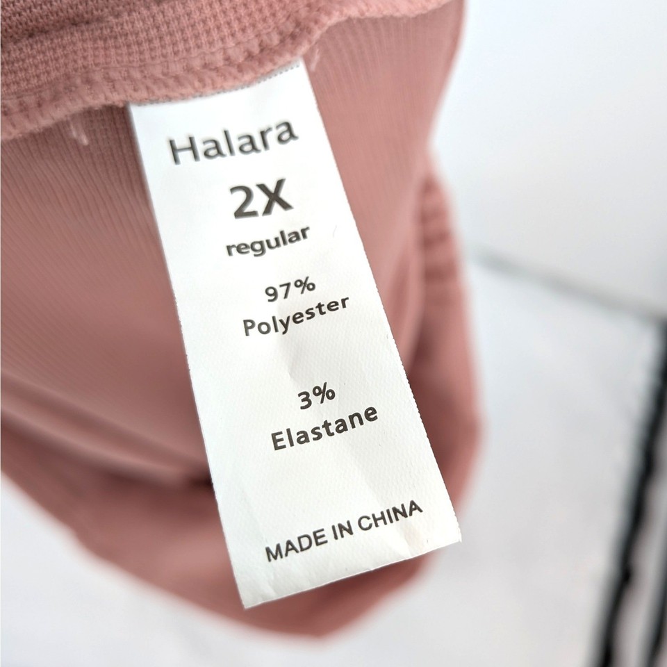 Halara Waffle Weave Pleated Wide Leg Slacks Mauve Pink Women's 2X | eBay