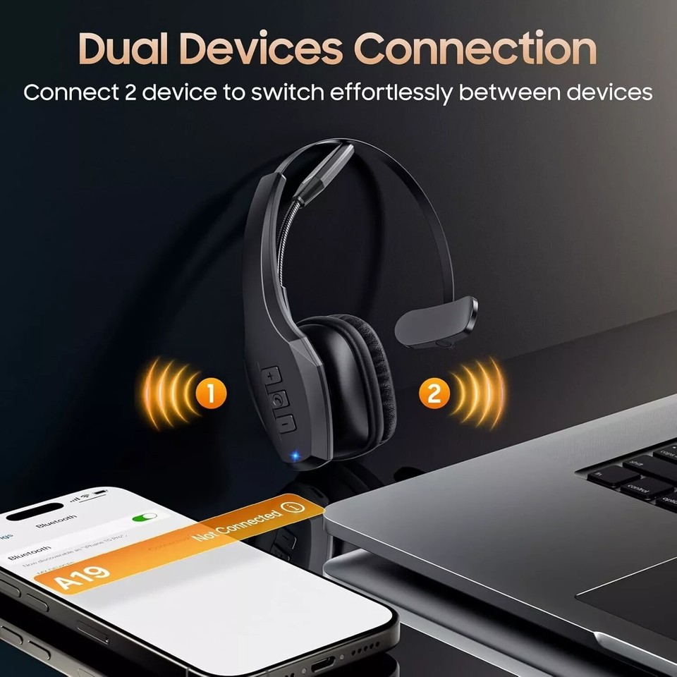 Wireless Headphone Blue Parrot Headset Bluetooth Truck Driver Noise ...