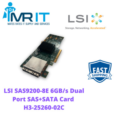LSI SAS9200-8E PCI-E 8-port 6GB/s Dual Port SAS+SATA Card H3-25260-02C ...
