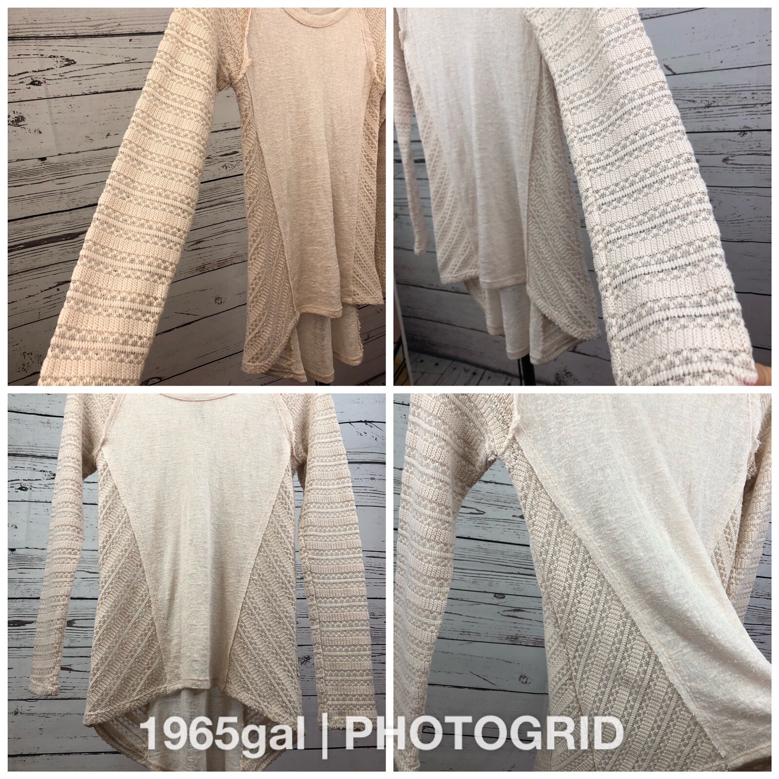 Eyeshadow Small Hi-lo Light Sweater Beige Long Sleeves | eBay