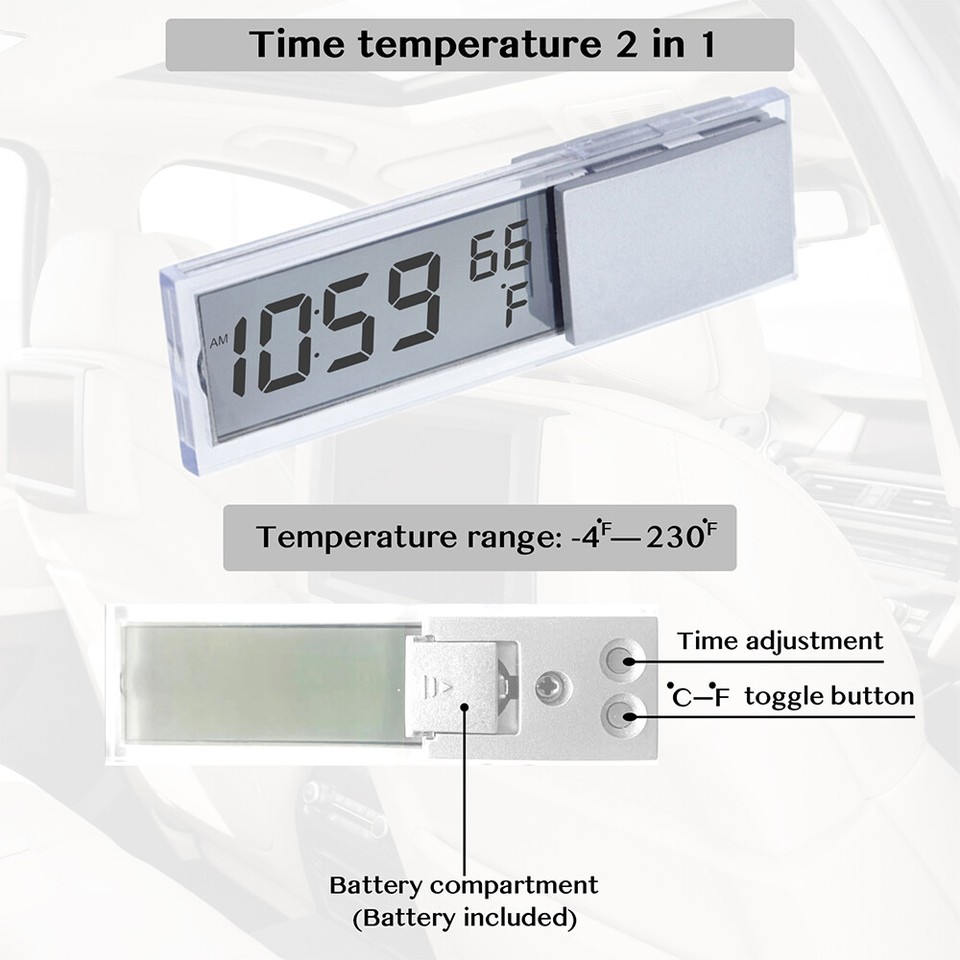 Mini Weather Station Digital Car Thermometer Electronic Clock ...