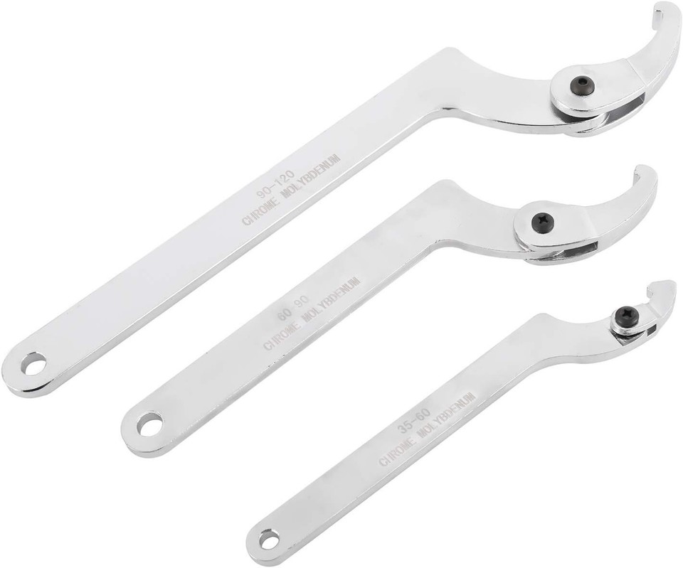 8Pcs Adjustable Hook Pin Spanner Wrench Set Interchangeable Wrench Tool ...