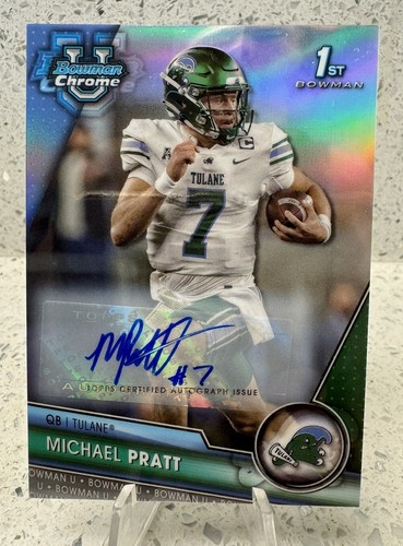 MICHAEL PRATT AUTO /499 2023 BOWMAN U CHROME TULANE ROOKIE QB NFL | eBay