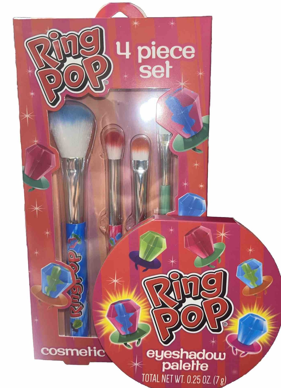 Ring Pop Eye Shadow Palette & 4pc Cosmetic Brush Set Makeup New Beauty ...