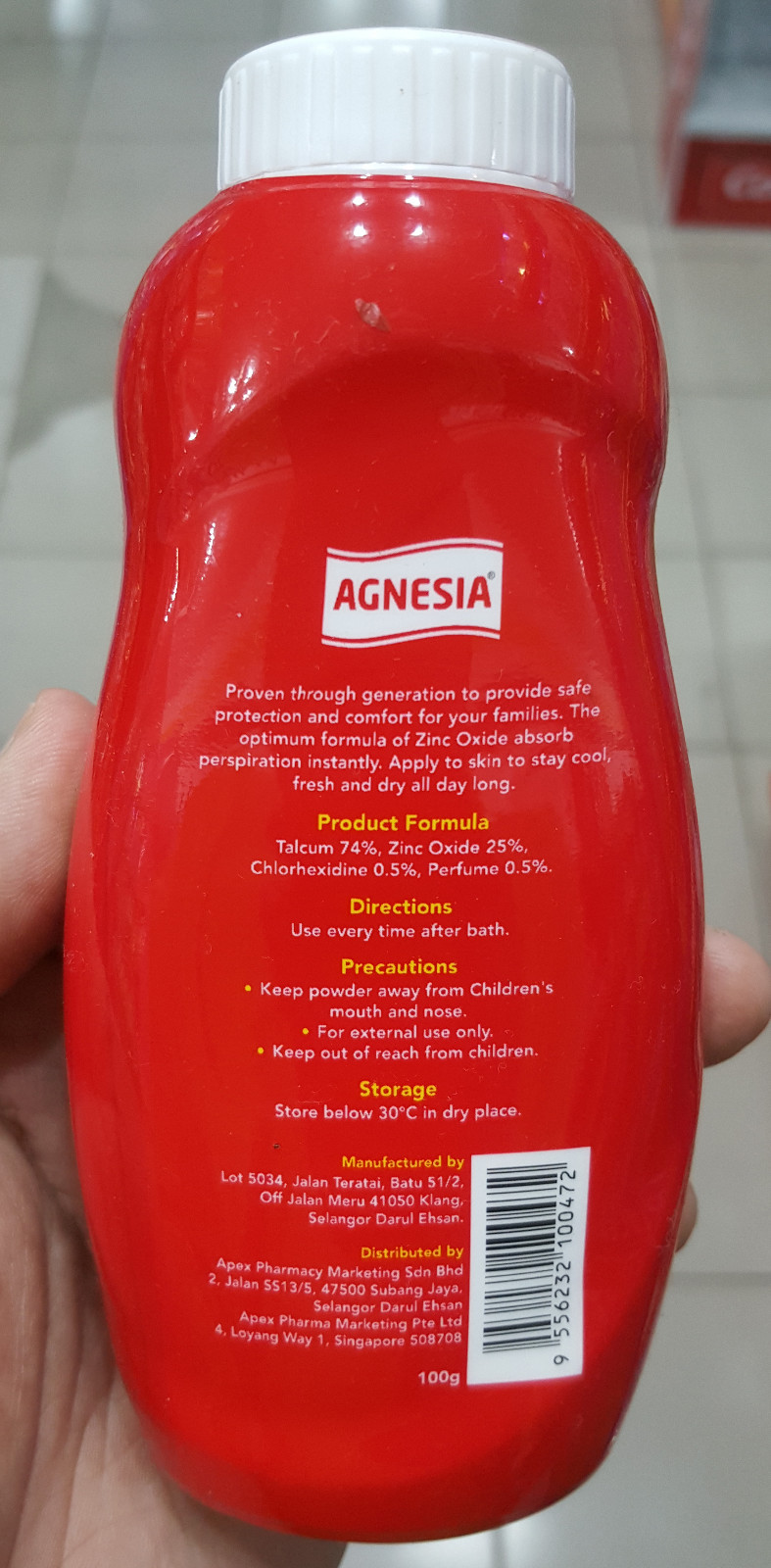 Talcum Agnesia Antibacterial Powder Absorb Excessive Moisture on The ...