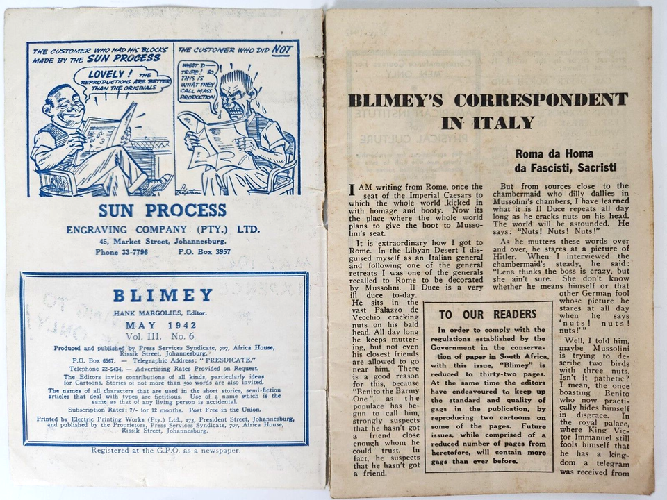 Blimey May 1942 Christopher Wren WWII Cartoons Booklet Pamphlet | eBay