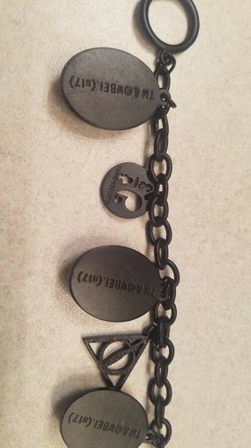 Vintage Harry Potter TM&WBEI (S17) black metal bracelet w/ dangles ...