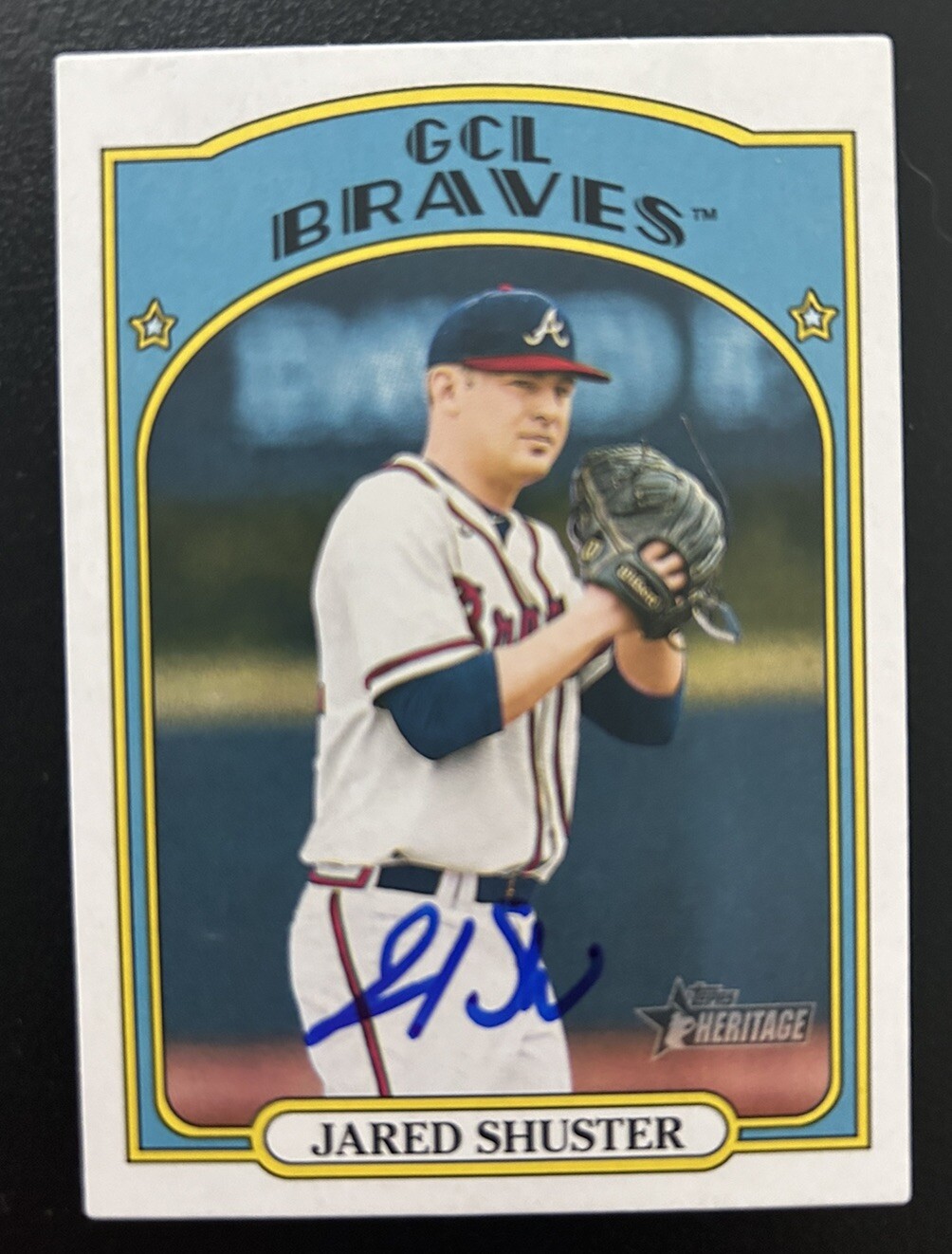 Jared Shuster Signed Autograph 2021 Topps Heritage Minors Rookie Card ...