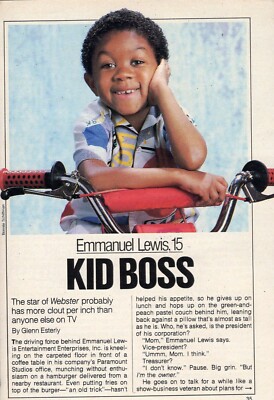 1986 TV ARTICLE ~ 15 YEAR OLD CHILD ACTOR EMMANUAL LEWIS STAR OF ...