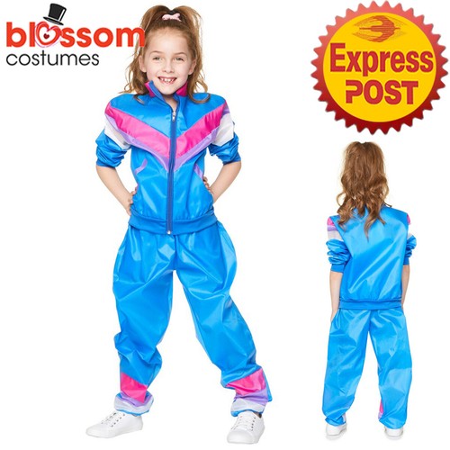 CK1995 Blue Shell Suit 80s Girls Costume Height Fashion Tracksuit 80's ...