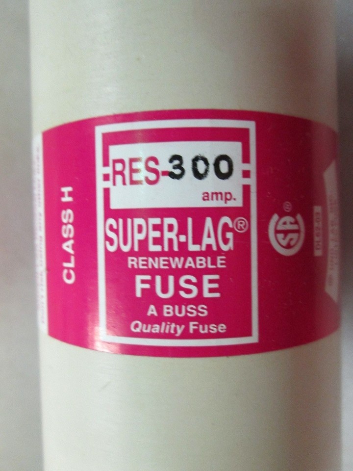 Buss Super-Lag Renewable Fuse RES-300 300 Amps 600V Class H (NIB) | eBay
