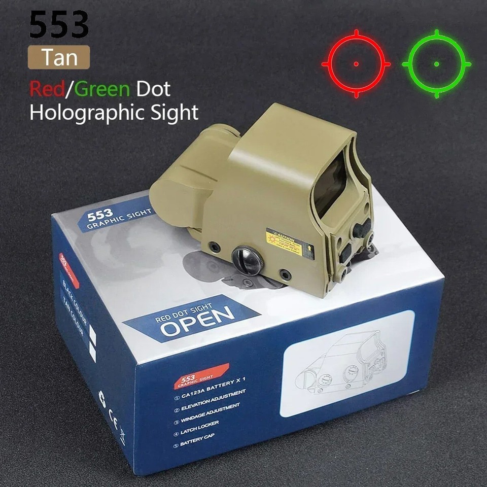 553 Holographic Reflex Sight Scope Red Green Dot Tactical Hunting 20mm ...