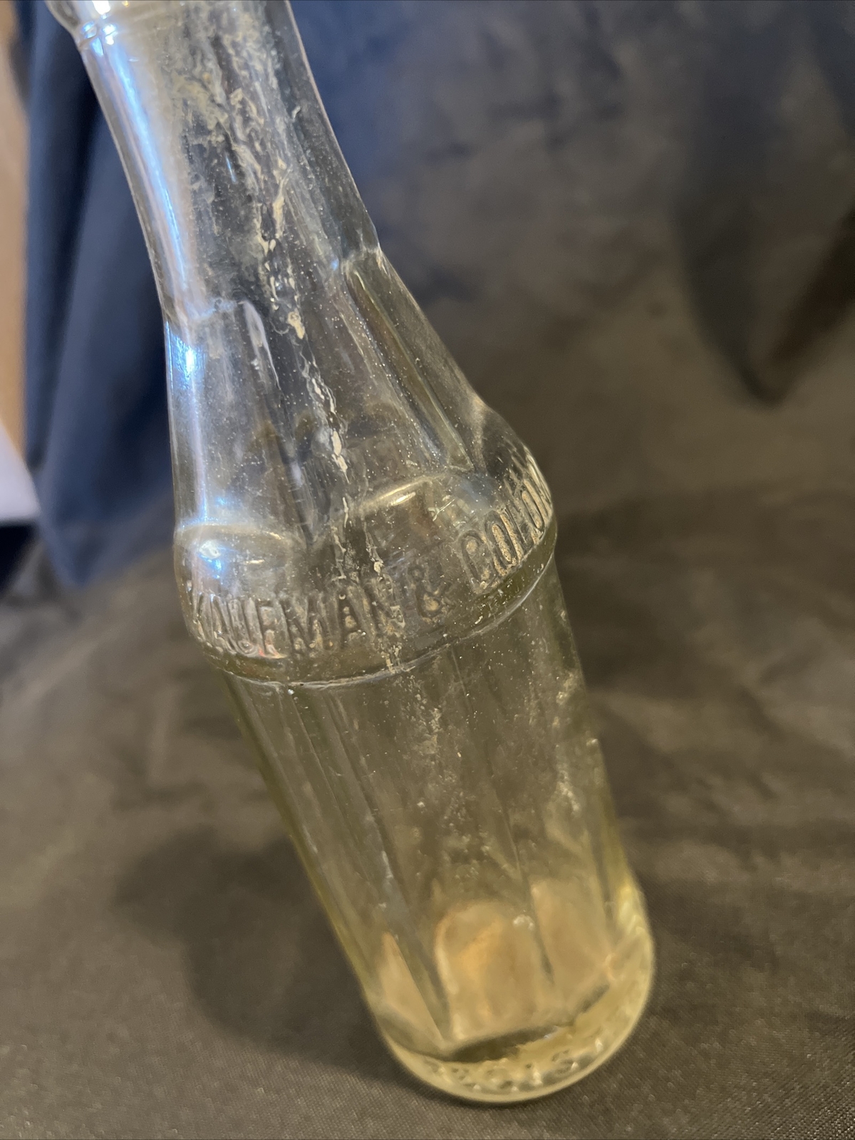 RARE VINTAGE KAUFMAN & COLDMAN LIBERTY NY - Clear Glass Bottle 6 1/4 oz ...