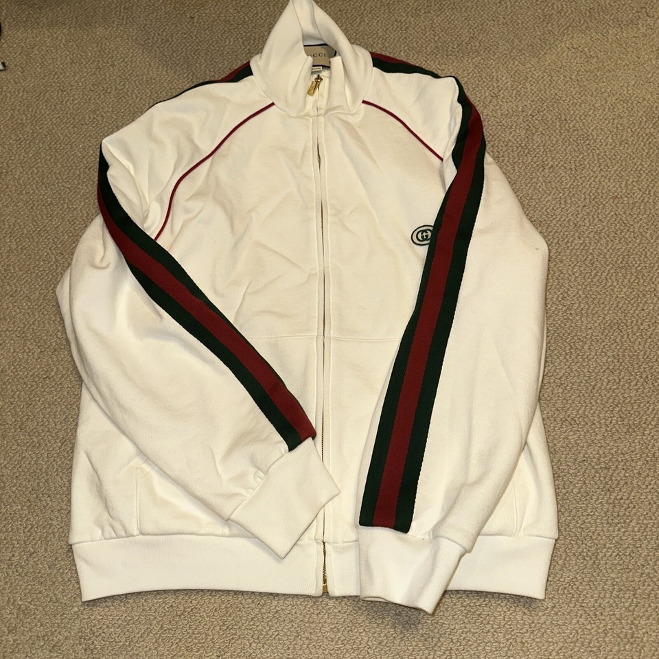 Gucci Men's Web Stripe Trim Track Zip Up Jacket | eBay
