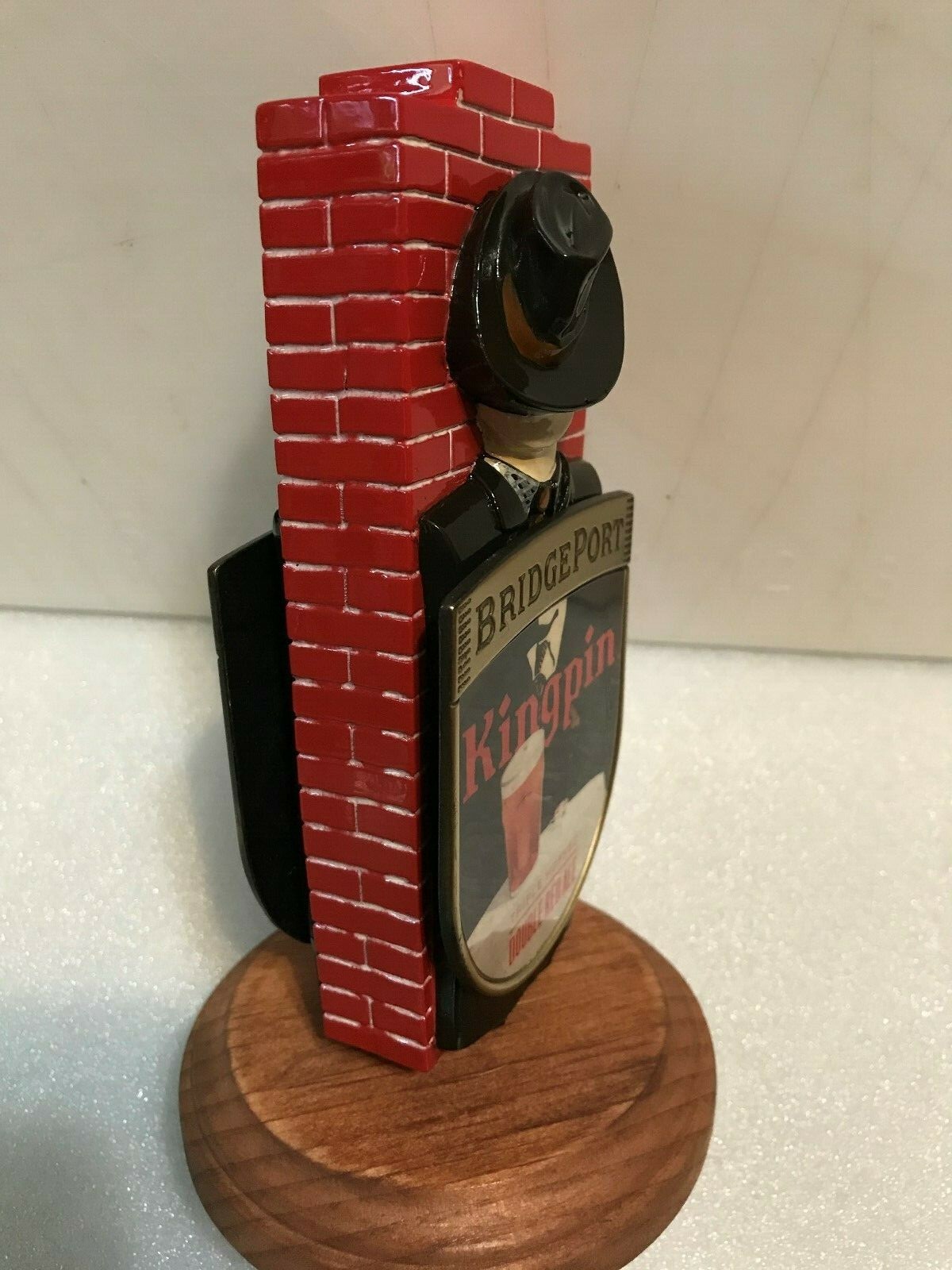 BRIDGEPORT KINGPIN DOUBLE RED ALE Draft beer tap handle. OREGON. CLOSED ...